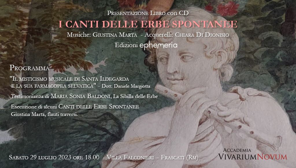 Presentazione del libro "I canti delle erbe spontanee" | Accademia ...